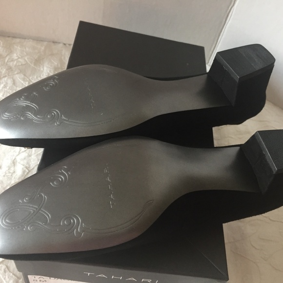 Tahari | Shoes | Tahari Black Embellished Suede Pumps Size 8m New ...